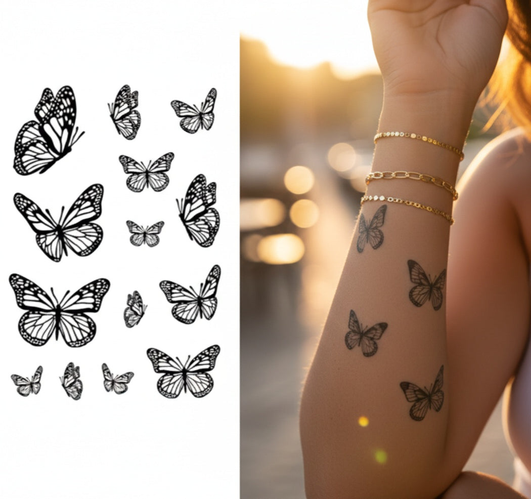 Sweet Butterflies Tatouage semi-permanent Inkara – Inkara Tattoo